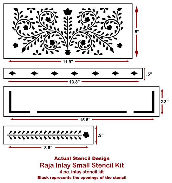 Raja Bone Inlay Stencil, DIY Bone Inlay Designs for Furniture Makeover ...