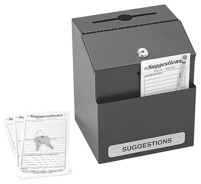 Safco Black Locking Suggestion Box in Black - Contemporary - Desk ...