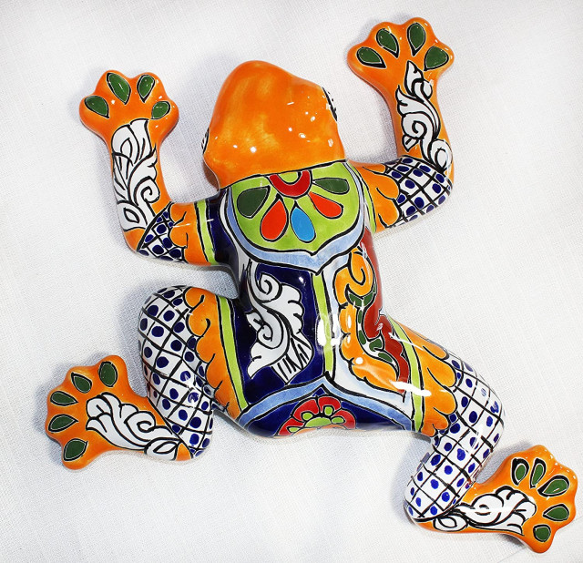 Talavera Small Wall Frog 10.50"W X 10.50"L - Contemporary - Wall ...