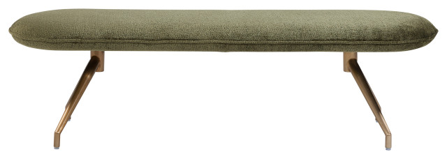 Elowen Bench Bergen Olive - Contemporary - Upholstered Benches - by ...