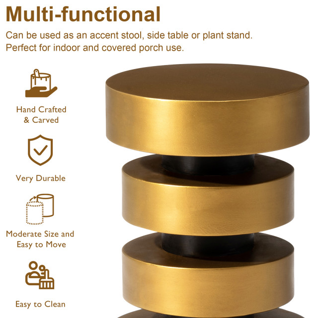 Antique Gold MGO Floating Disks Side Table - Contemporary - Side Tables ...