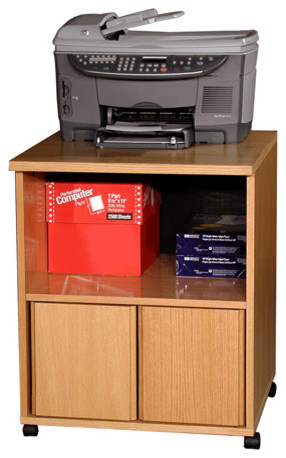 Real Wood Oak Veneer Machine Cart - Contemporary - Office Carts And ...