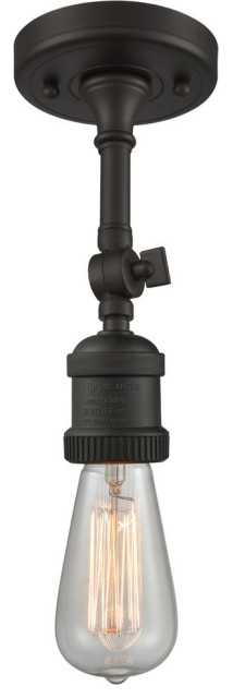 Innovations Bare Bulb 1-Light Semi-Flush Mount, Oiled Rubbed Bronze ...