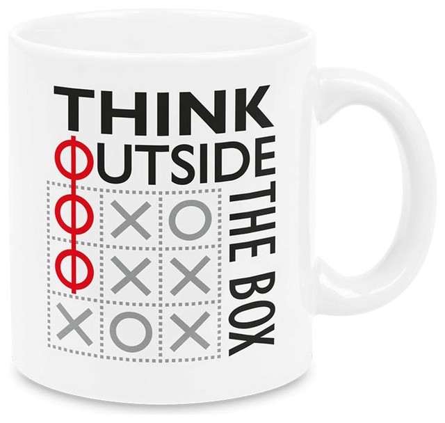 Think Outside the Box Mugs, Set of 4 - Contemporary - Mugs - by ...