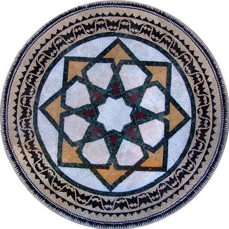 Round Marble Mosaic, Aquila, 24" x 24" - Traditional - Tile Murals - by ...