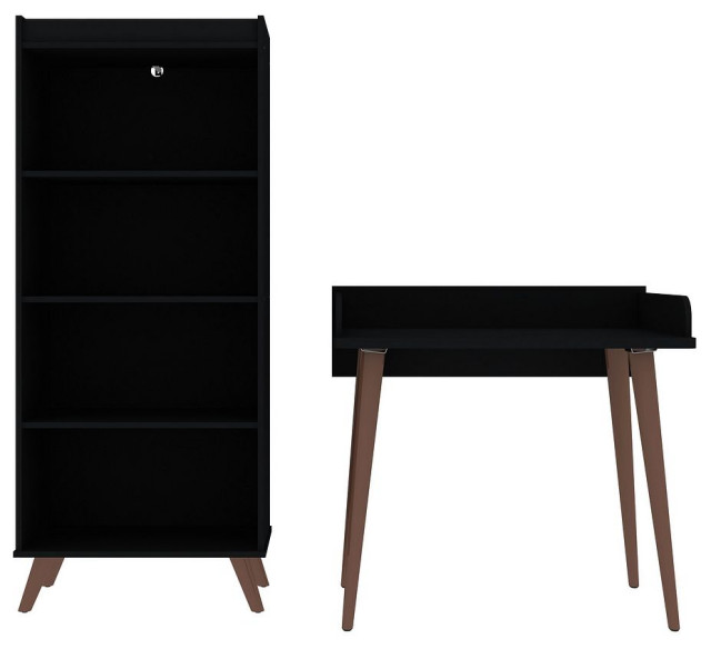 Hampton 2-Piece Home Basic Office Set, Black - Midcentury - Home Office ...