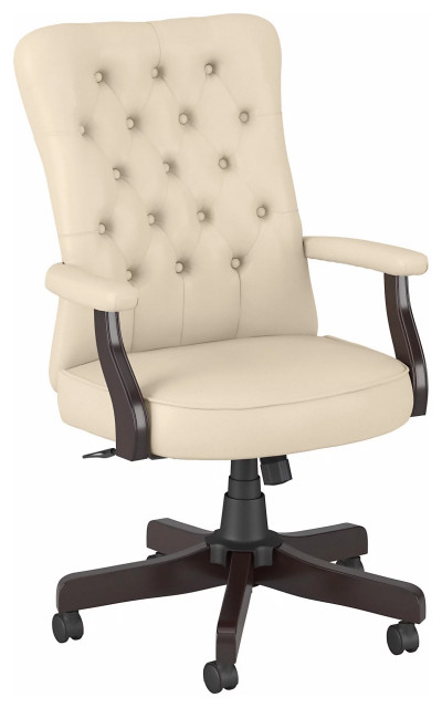 Traditional Office Chair, Diamond Button Tufted Back - Traditional ...