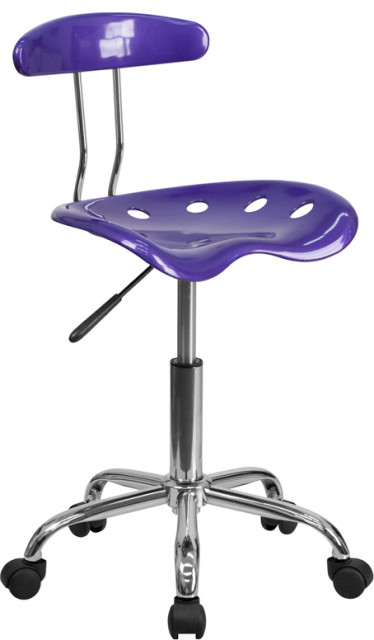 Flash Furniture Chrome Computer Task Chair With Tractor Seat ...