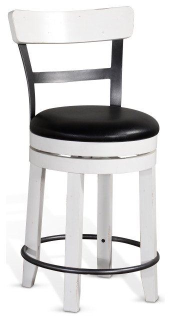 European Cottage Barstool with back - Farmhouse - Bar Stools And ...