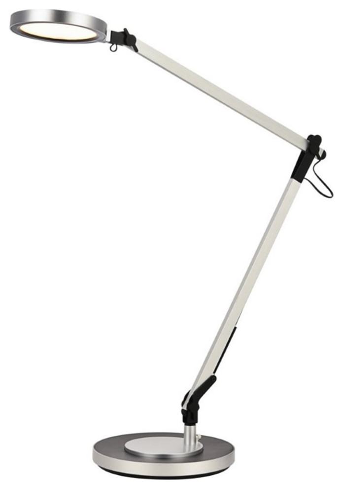 Urbanpro 10W 3000K Modern Metal LED Desk Lamp in Silver Finish - Modern ...