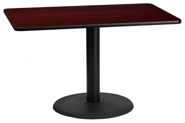 Flash 30'' x 48'' Rectangular Laminate Table Top/24'' Round Base ...