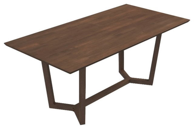 Catania Mid Century Modern Style Solid Wood Walnut 71" Rectangular ...
