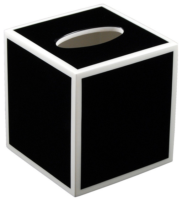 Black and White Lacquer Tissue Box - Contemporary - Tissue Box Holders ...