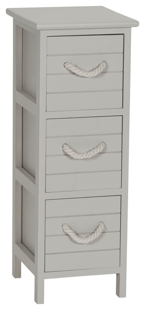 Seaside Storage Chest of 3 Drawers Side End Table White - Beach Style ...