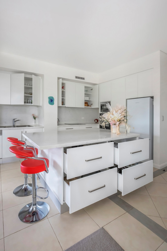 Kitchen with Lexicon quarter poly satin doors - Contemporary - Kitchen ...