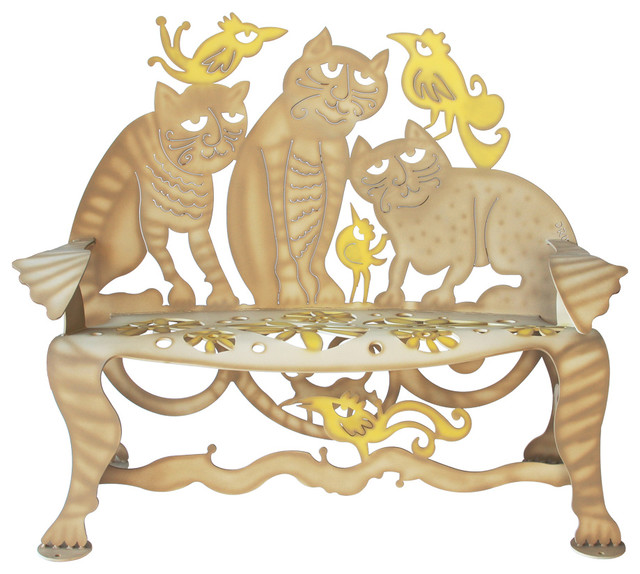 Cat Bench - Contemporary - Outdoor Benches - by Cricket Forge | Houzz