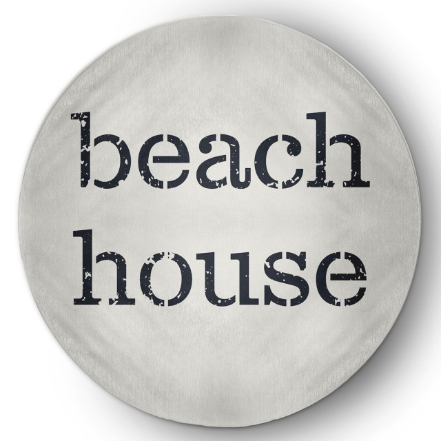 Beach House Nautical Chenille Rug, 5' Round - Beach Style - Area Rugs ...