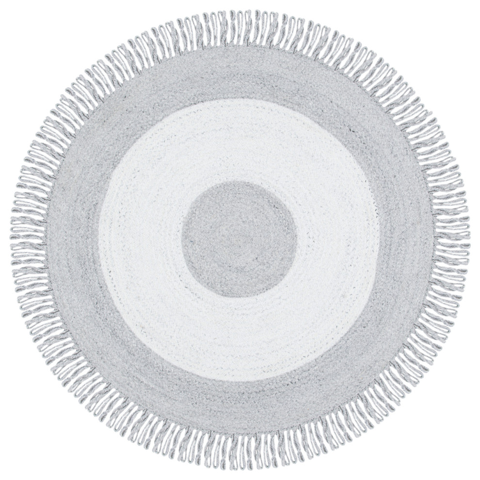 Safavieh Cape Cod Cap228f Handwoven Grey / Ivory Rug, 6' round ...