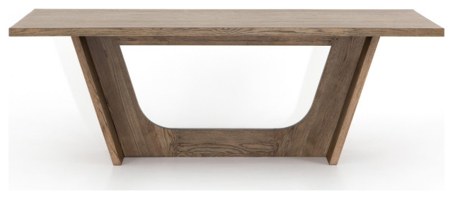 Pryor Grey Oak Wood Dining Table 87" - Transitional - Dining Tables ...