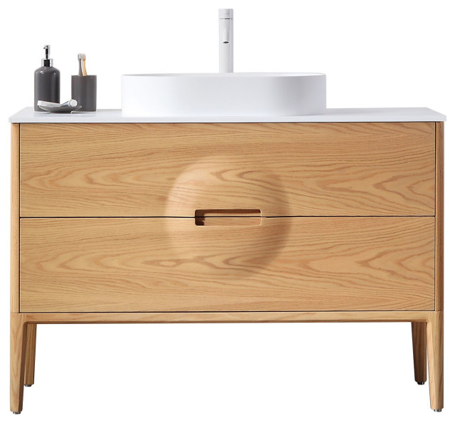 Colmar 48" Whitewash Oak Freestanding Modern Bathroom Vanity ...