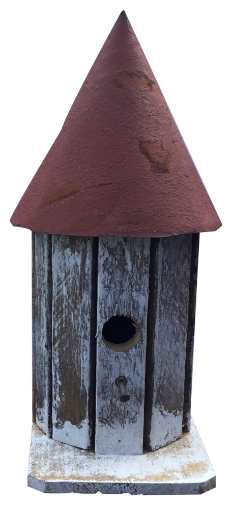 Pine Wood Small Round Tower Bird House - Farmhouse - Birdhouses - by ...