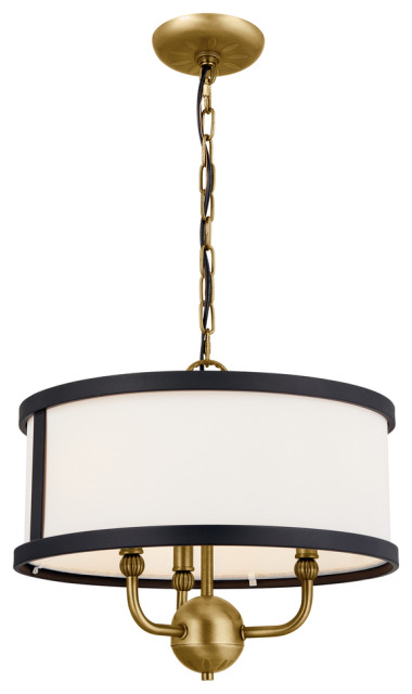 Heddle 3-Light Transitional Ceiling Light in Natural Brass, 13.000 ...