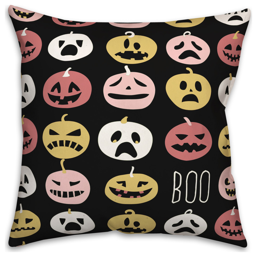Boo Pumpkins Pattern Pillow, 20x20 - Contemporary - Decorative Pillows ...
