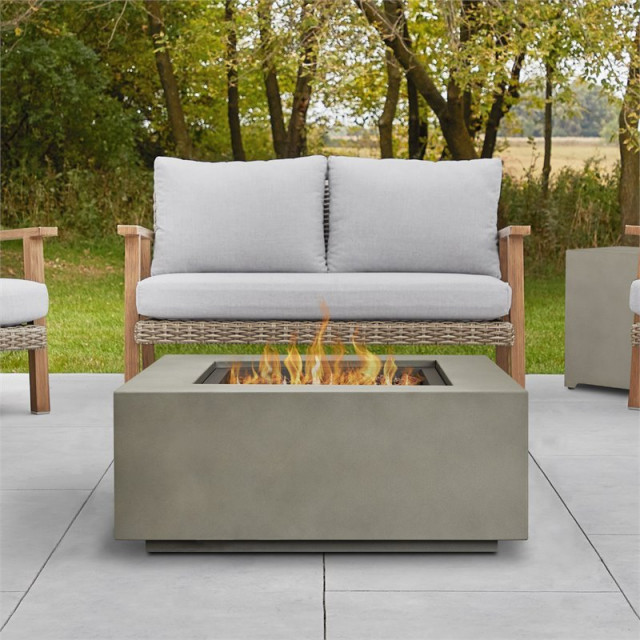Real Flame Aegean Stainless Steel Fire Table with Conversion Kit in ...