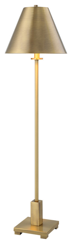 Elegant Slim Brass Metal Shade Buffet Lamp Slim 37 in Tall Minimalist ...