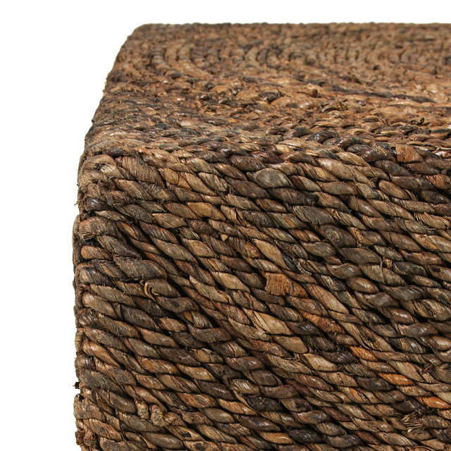 East at Main Chickasaw Brown Abaca Square Coffee Table - Tropical ...