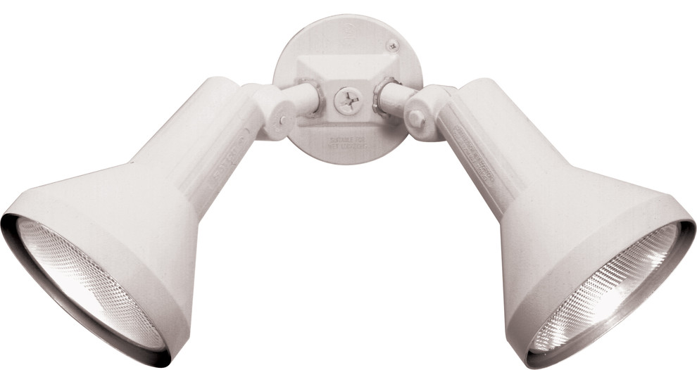 Nuvo 2-Light Halogen Outdoor Light Fixture, White - Contemporary ...