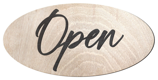 Open sign Business sign Wooden sign - Contemporary - Novelty Signs - by ...