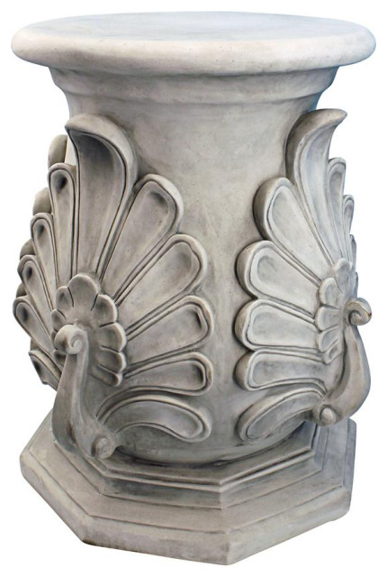 Design Toscano Peacock Riser Plinth Stone Finish - Transitional ...