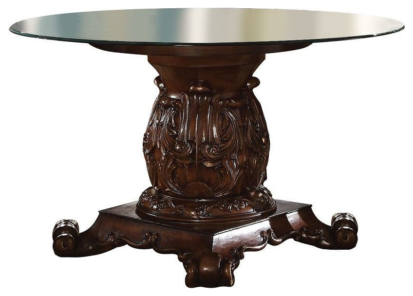 ACME Vendome Dining Table WithPedestal, Cherry - Victorian - Dining ...