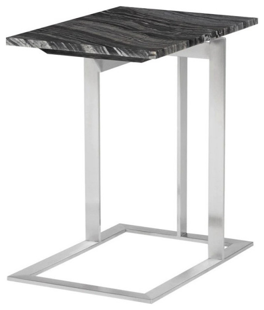 Avianna Black Wood Side Table - Contemporary - Side Tables And End ...