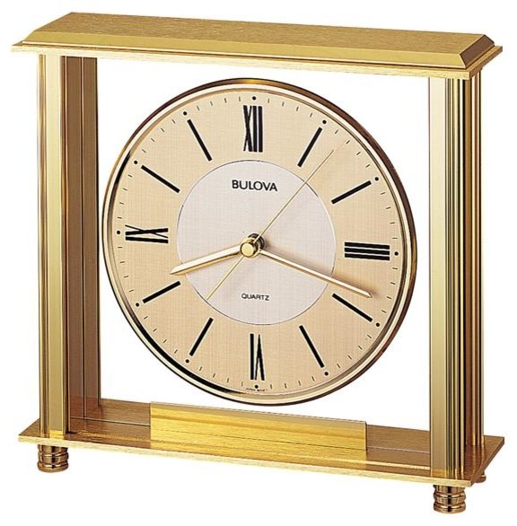 Bulova Grand Prix Table Clock - Traditional - Desk And Mantel Clocks ...