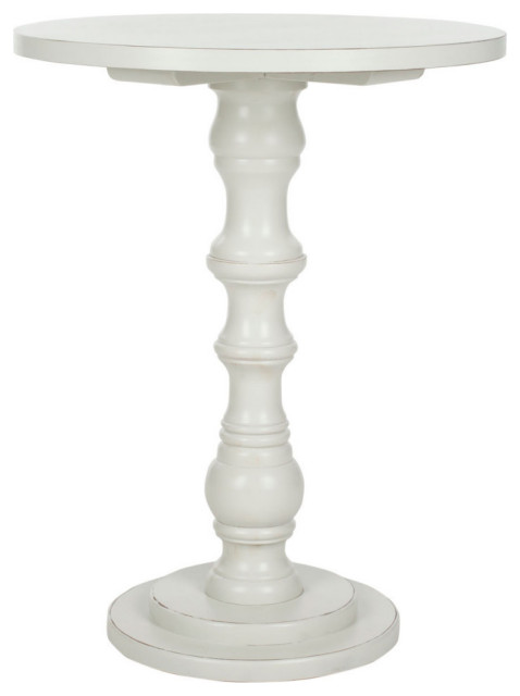 Bennett Round Top Accent Table, Off White - French Country - Side ...