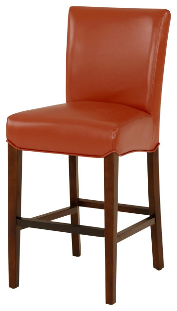 Birch Bonded Leather Counter Stool, Pumpkin (Set Of 2) - Contemporary ...