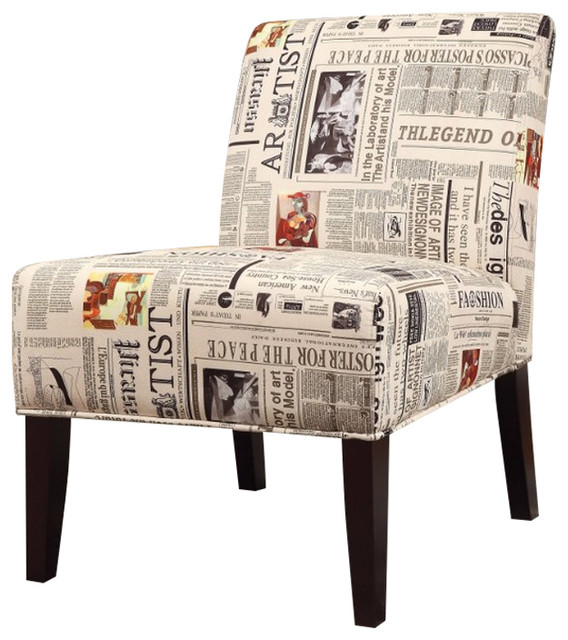 Accent Chair, Newspaper Print - Contemporary - Armchairs And Accent ...