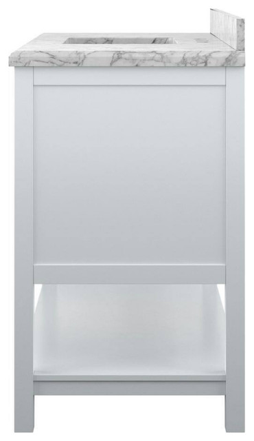 Affinity Bathroom Vanity With Carrara Marble Countertop, 49 in ...