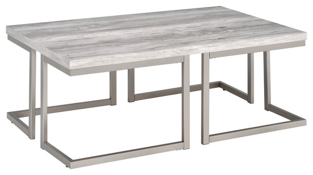 Steve Silver David Cocktail Table In Soft Driftwood And Pewter Finish ...