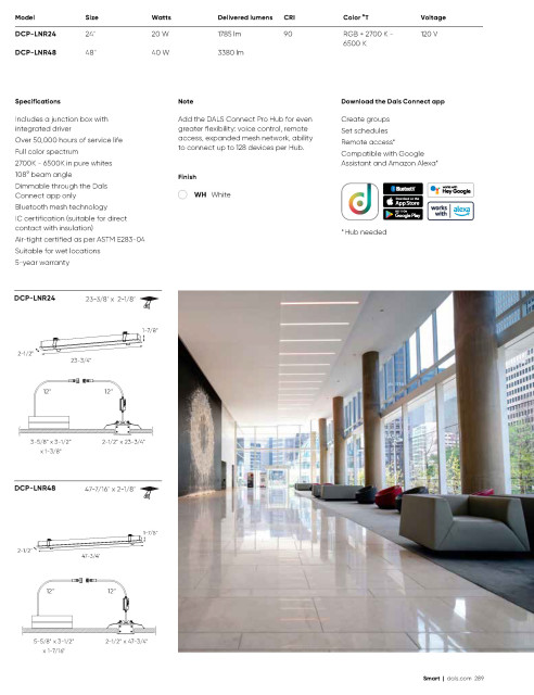 DALS Connect Pro Boulevard 48" Smart Recessed Linear - Modern ...
