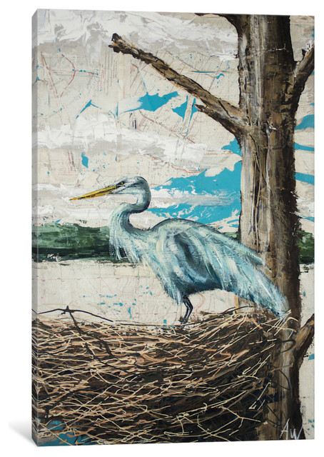"Midway Heron I" by Allison Wickey, Canvas Print, 12x8x0.75" - Beach ...