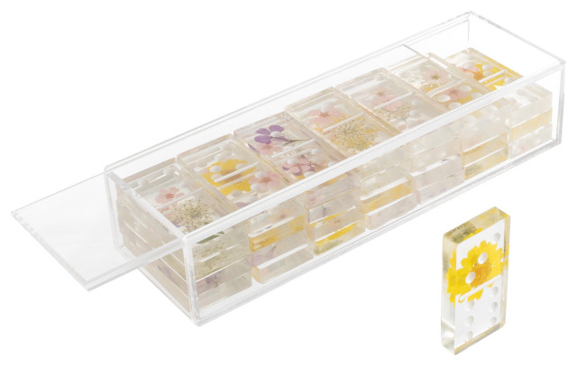 Acrylic Dominos Set 28-Piece Domino Game With Display Box - Modern ...