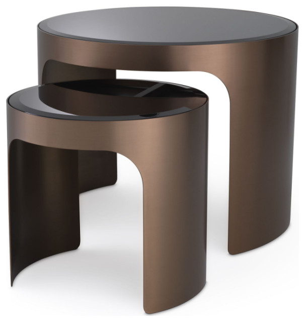 Round Copper Side Table Set (2) | Eichholtz Piemonte - Contemporary ...