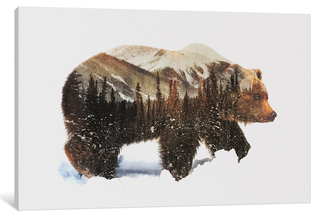 Arctic Grizzly Bear by Andreas Lie Art Print, 12" x 18" x 1.5" - Rustic ...