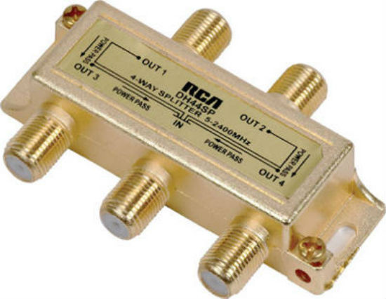 RCA DH44SPR 4-Way Digital Plus Splitter for Satellite & Digital Cable ...