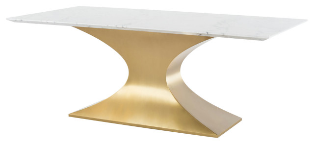 Praetorian White Stone Dining Table, HGNA561 - Contemporary - Dining ...