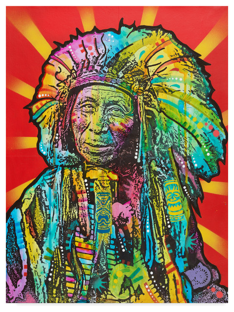 Dean Russo 'Native American I' Canvas Art, 47"x35" - Southwestern ...