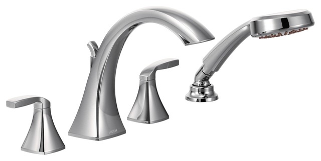 Moen Voss 2-Handle High Arc Roman Tub Faucet Includes Hand Shower ...